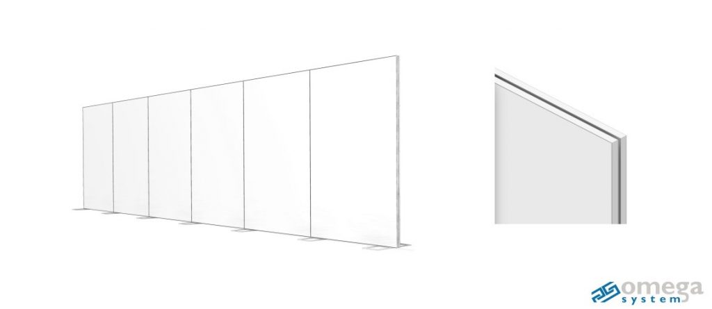 zabudowa stała - podział dużej przestrzeni | Omega QUBE Line - Omegasystem